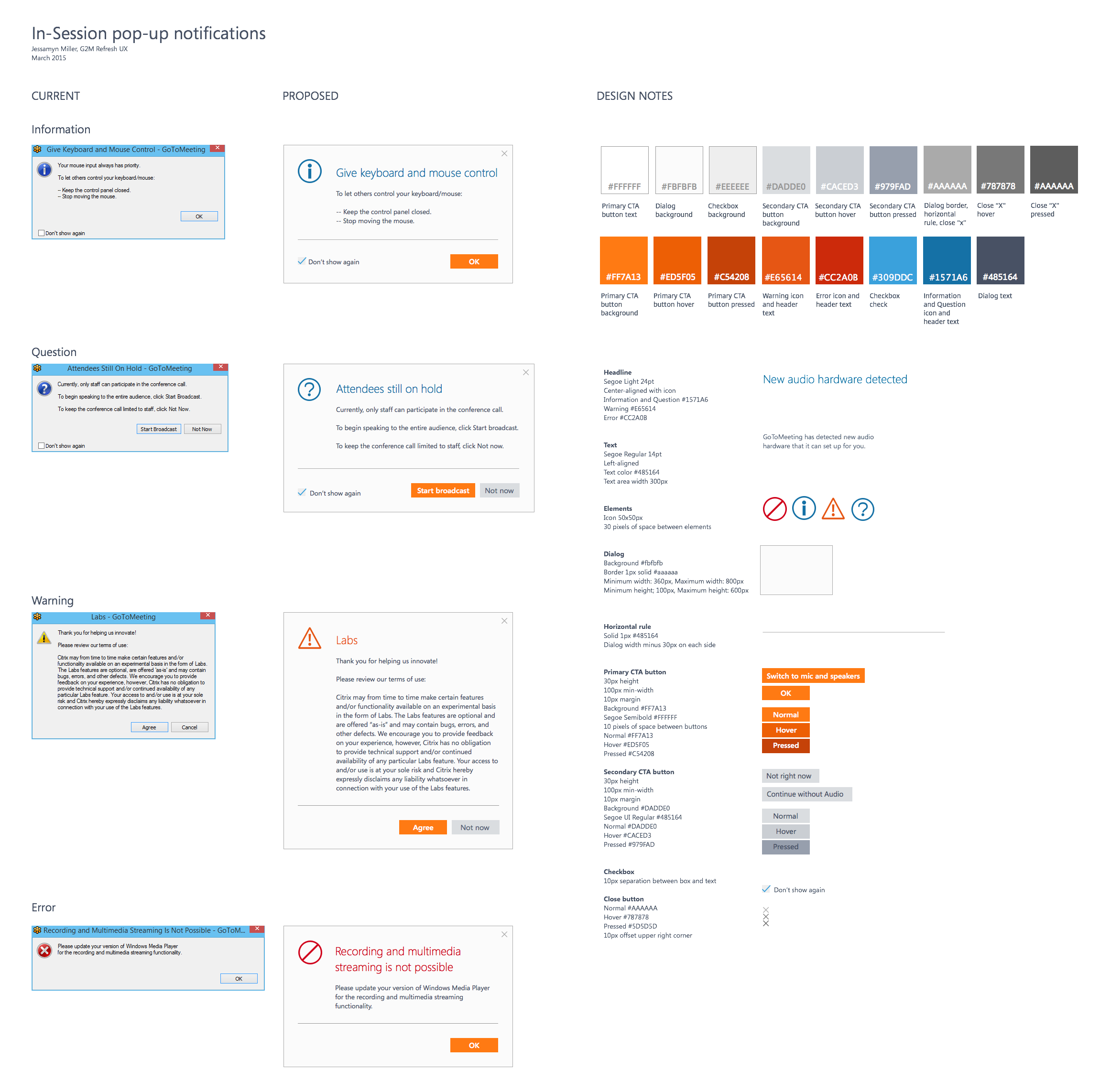 Standard dialog redesign - Jessamyn Miller | user experience design