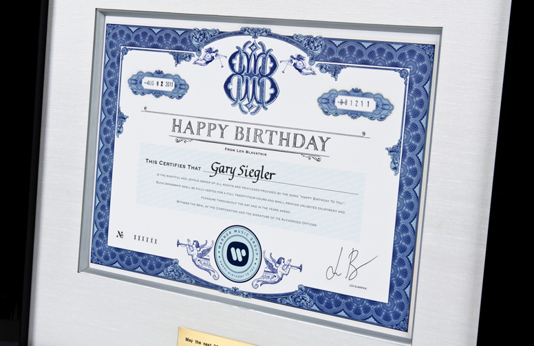 HAPPY BIRTHDAY CERTIFICATE - obriski