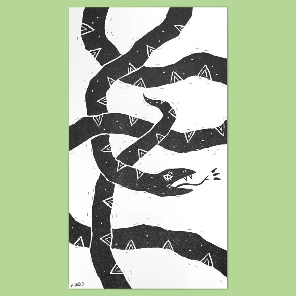 Basic Snake Risograph Print - Allie Doersch