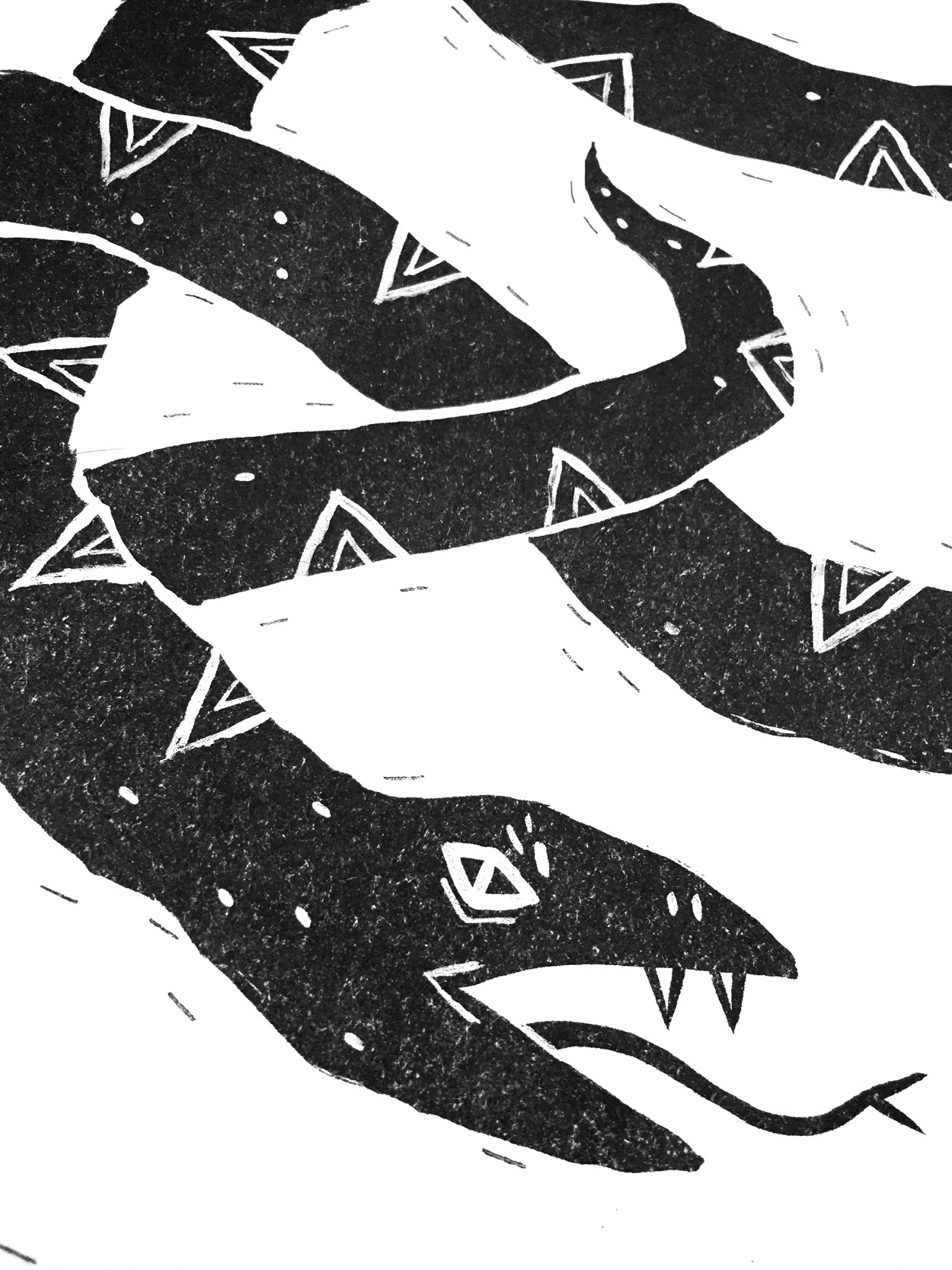 Basic Snake Risograph Print - Allie Doersch