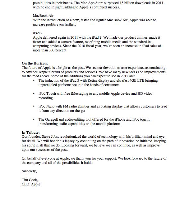 apple shareholder letter