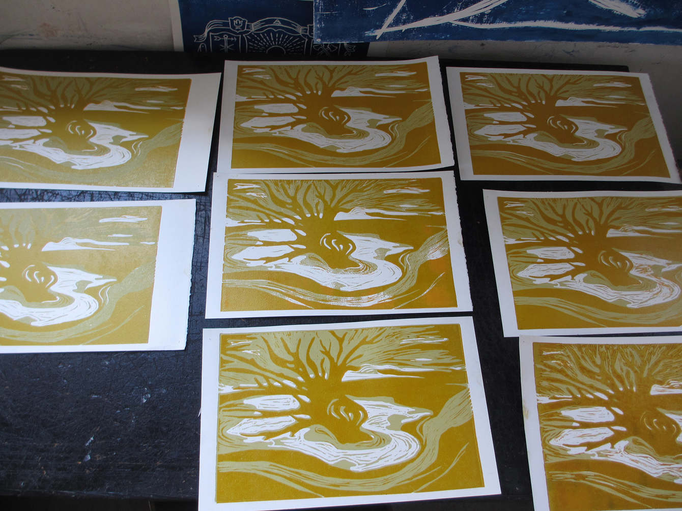 Linocuts and Tetra-Pak Prints - Helen Woolston