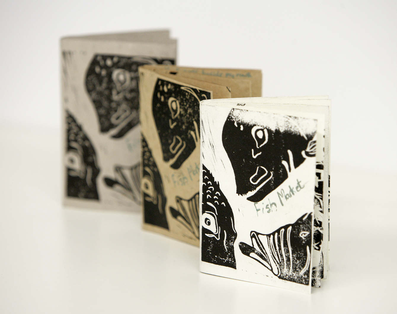 Fish: Linocut and Silkscreen - Helen Woolston