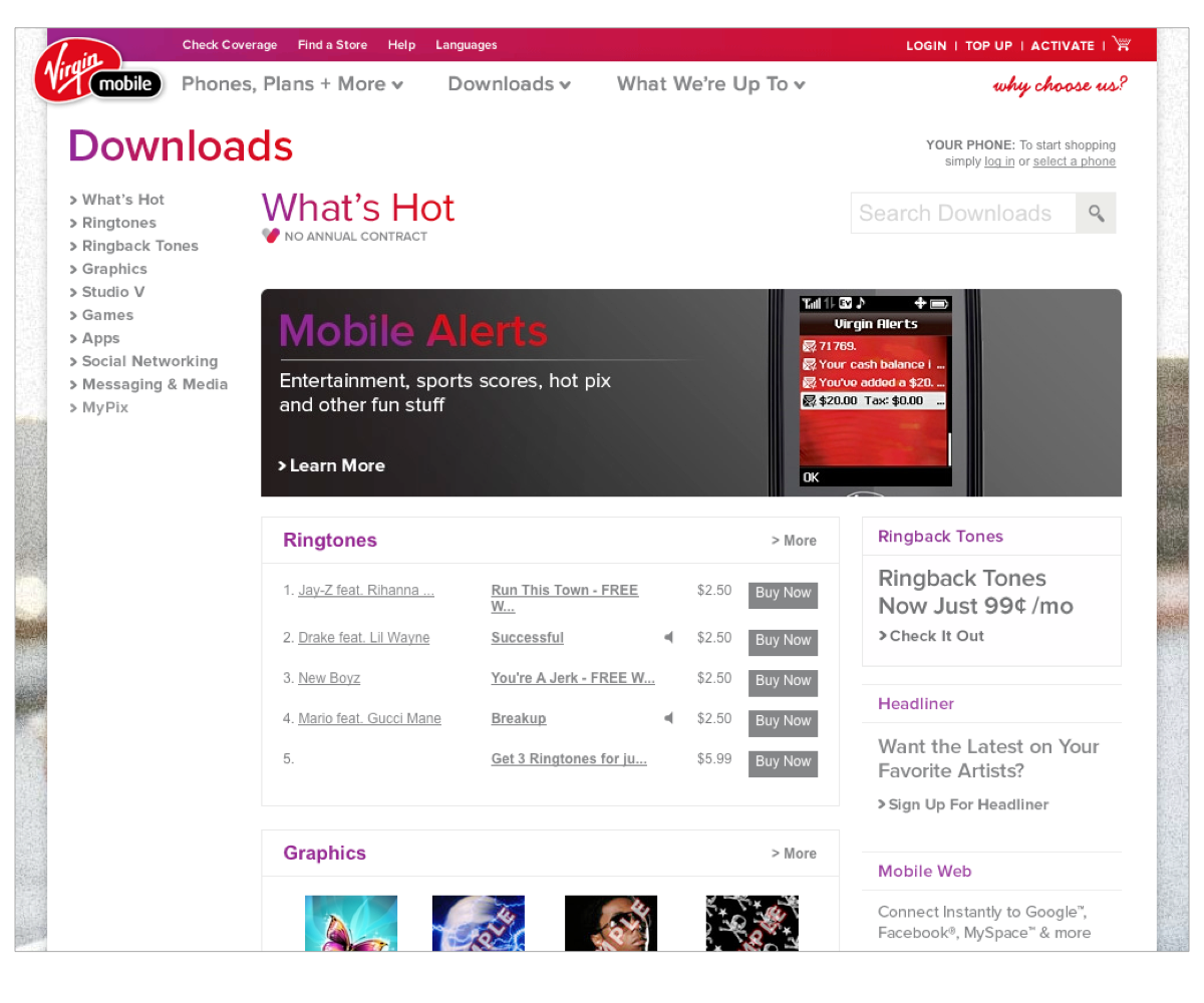 Virgin Mobile Website - Abby Bridges UX Portfolio