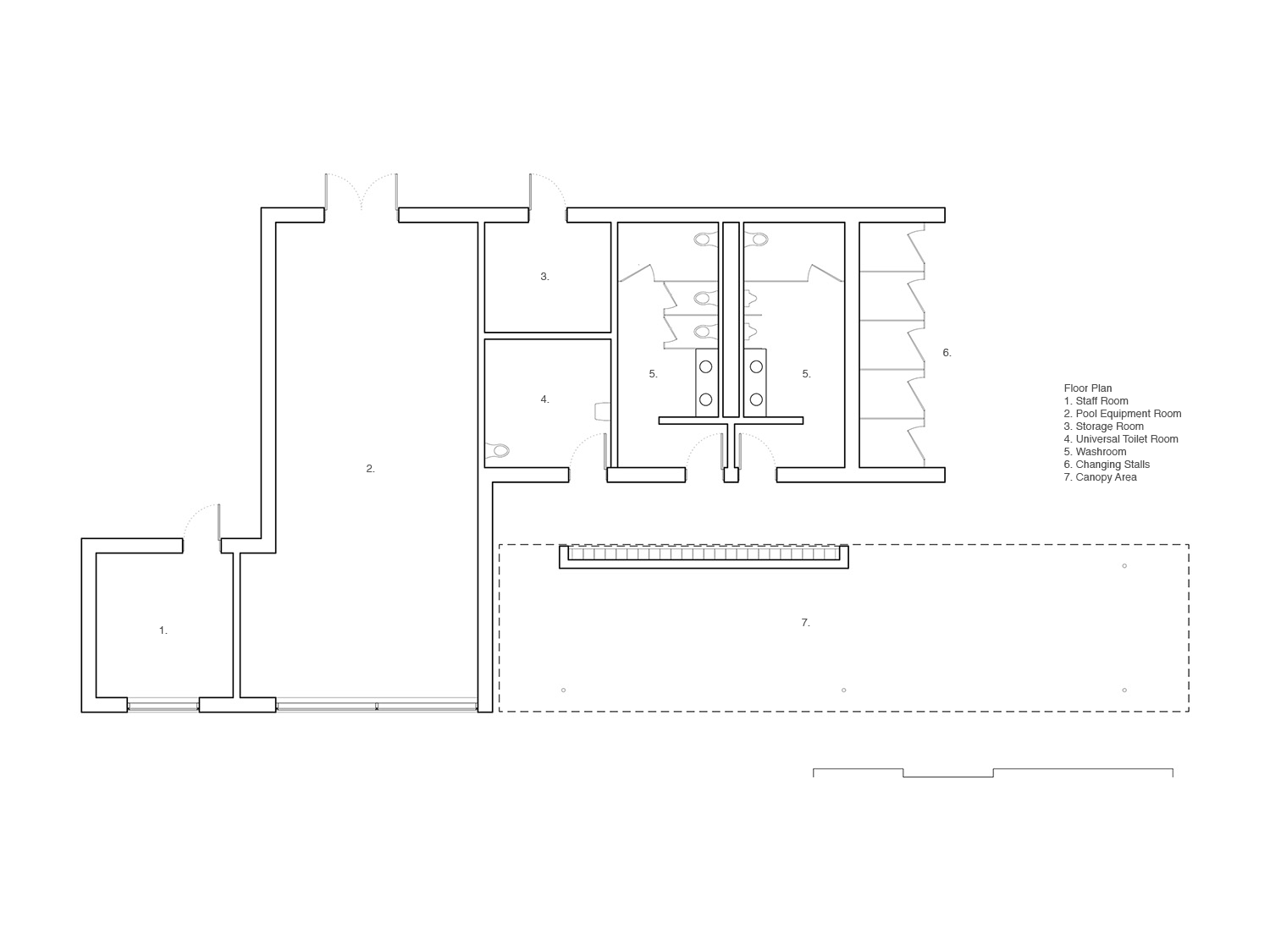Transcona Outdoor Pool Building - 1x1 architecture