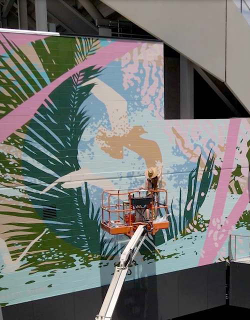 Pacific Shore Snapdragon Stadium Mural Celeste Byers