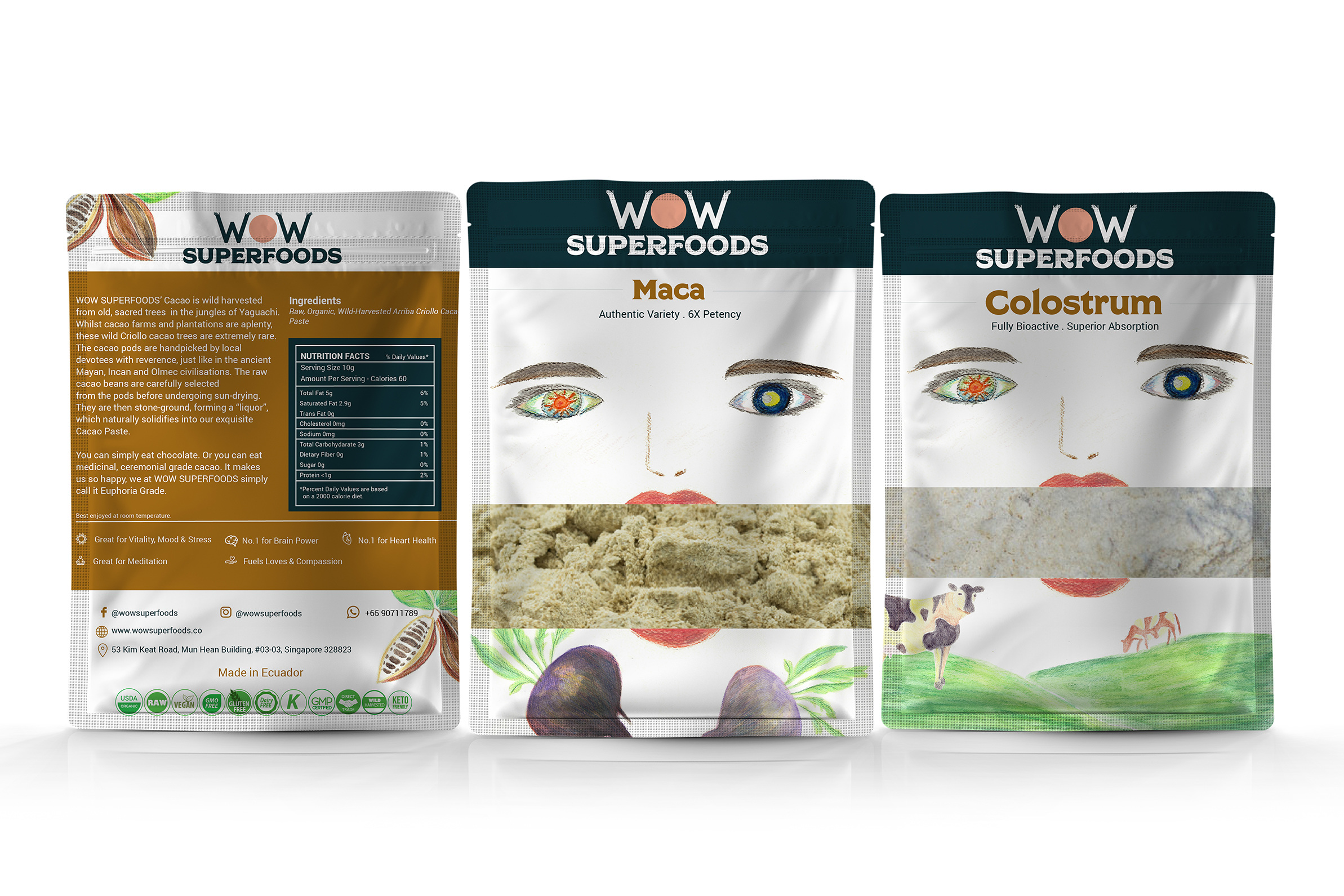 Packaging design for WOW SUPERFOODS - iangeker