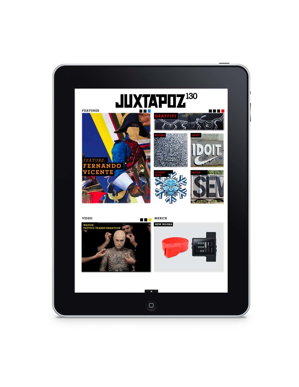 Juxtapoz digital mag redesign - Trent Calloway Graphic Designer
