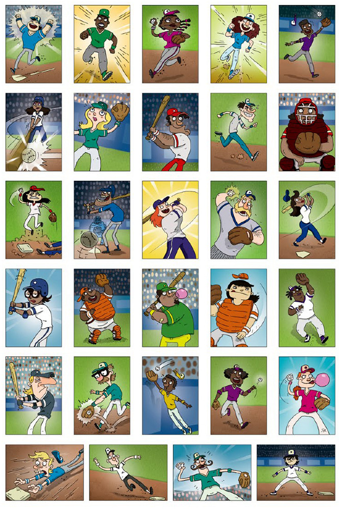 Baseball Card Characters - Aaron Blecha Illustration