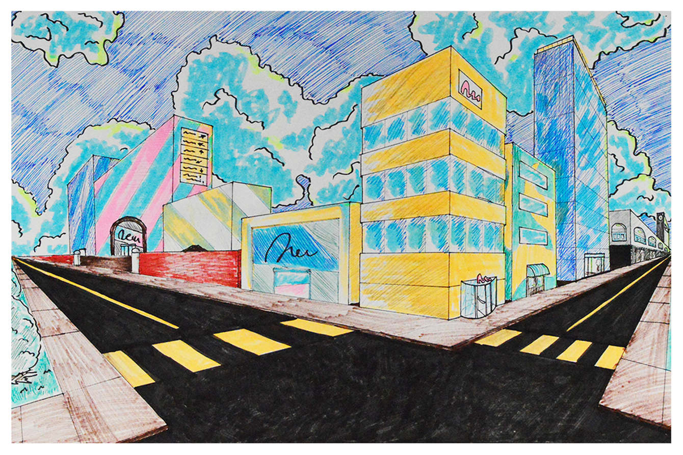 HS Art | 2pt Perspective Cityscape - Fred Lee