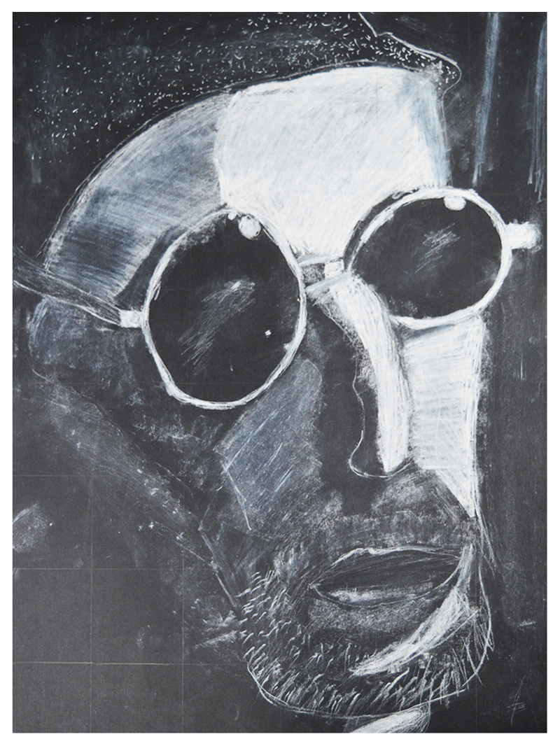 HS Art | White on Black Pastel - Fred Lee