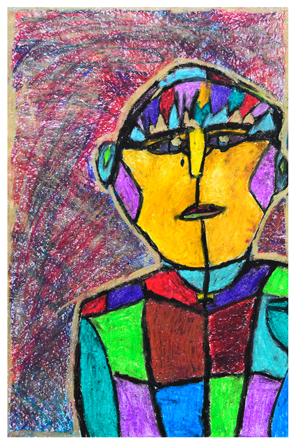 3rd & 4th Grade | Cubism Self Portrait - Fred Lee