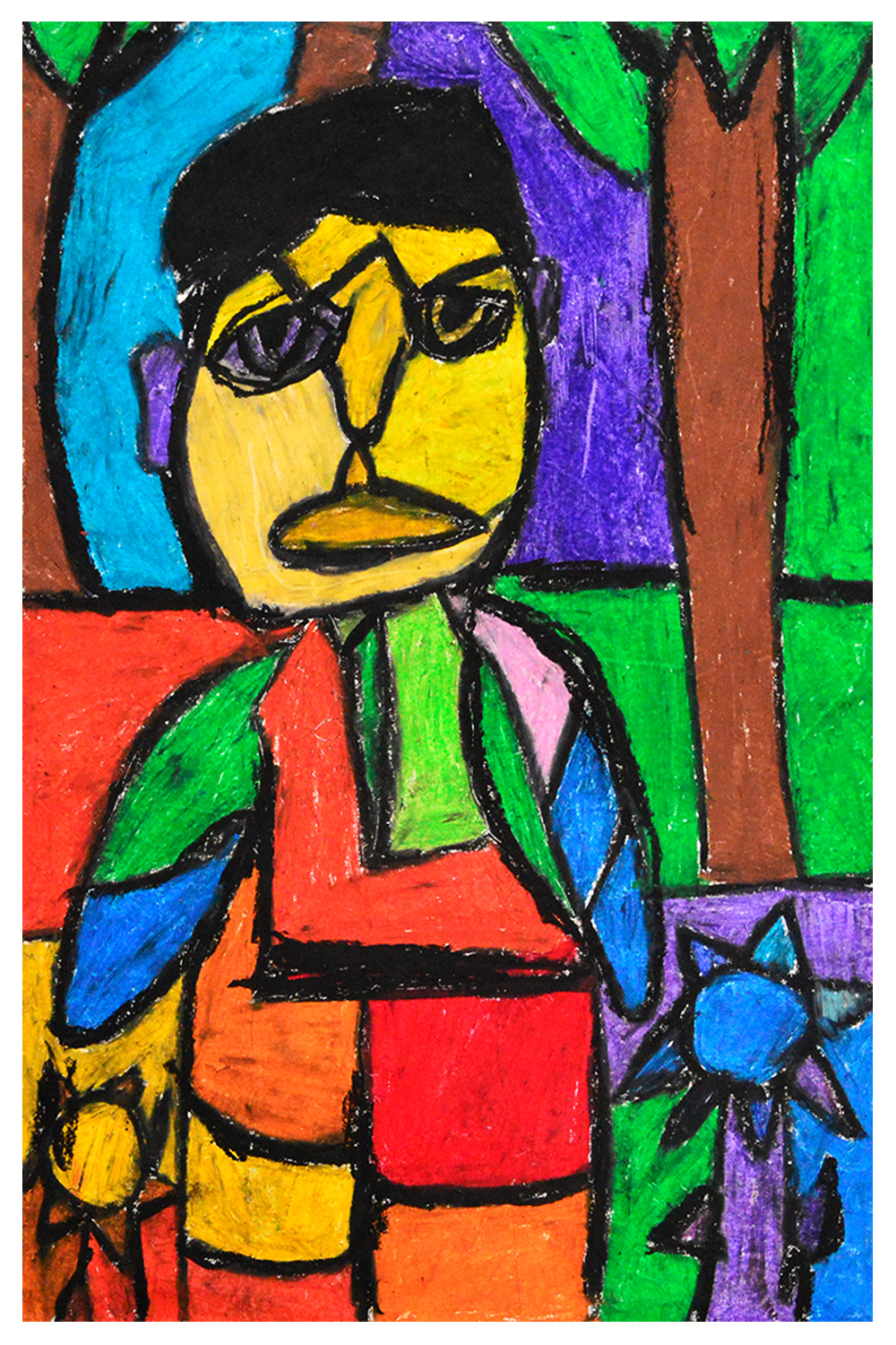 3rd & 4th Grade | Cubism Self Portrait - Fred Lee