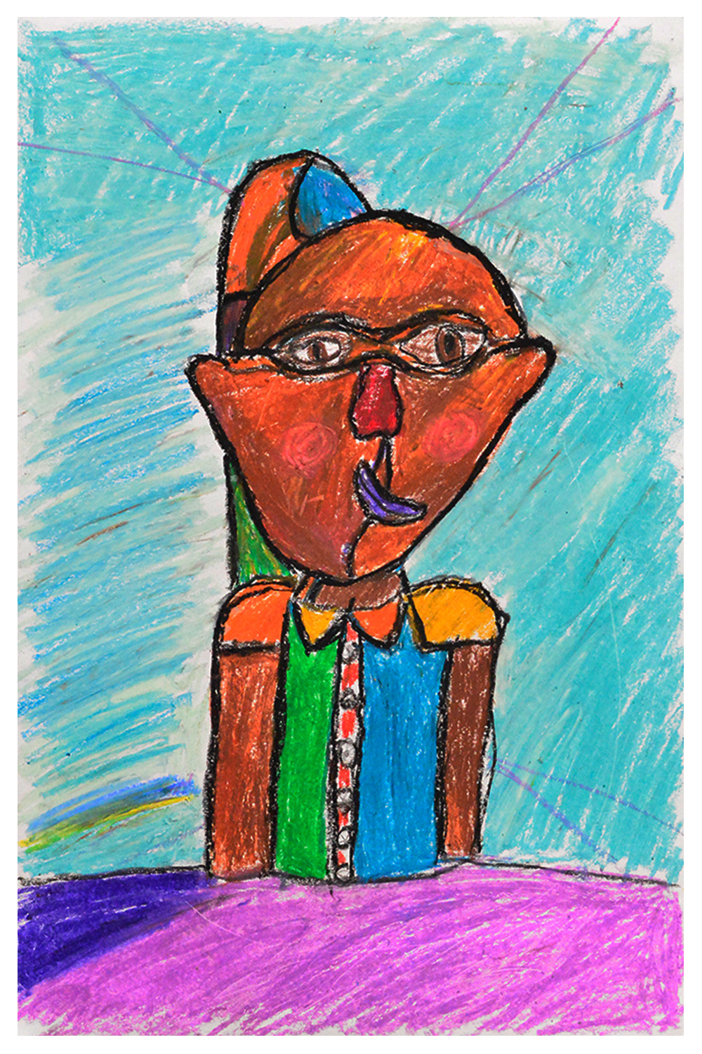 3rd & 4th Grade | Cubism Self Portrait - Fred Lee