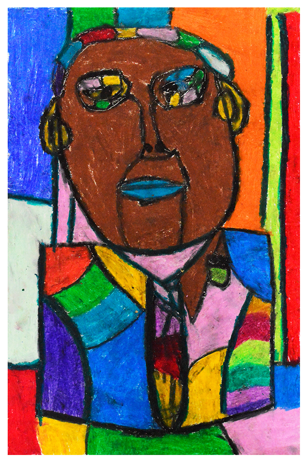 3rd & 4th Grade | Cubism Self Portrait - Fred Lee