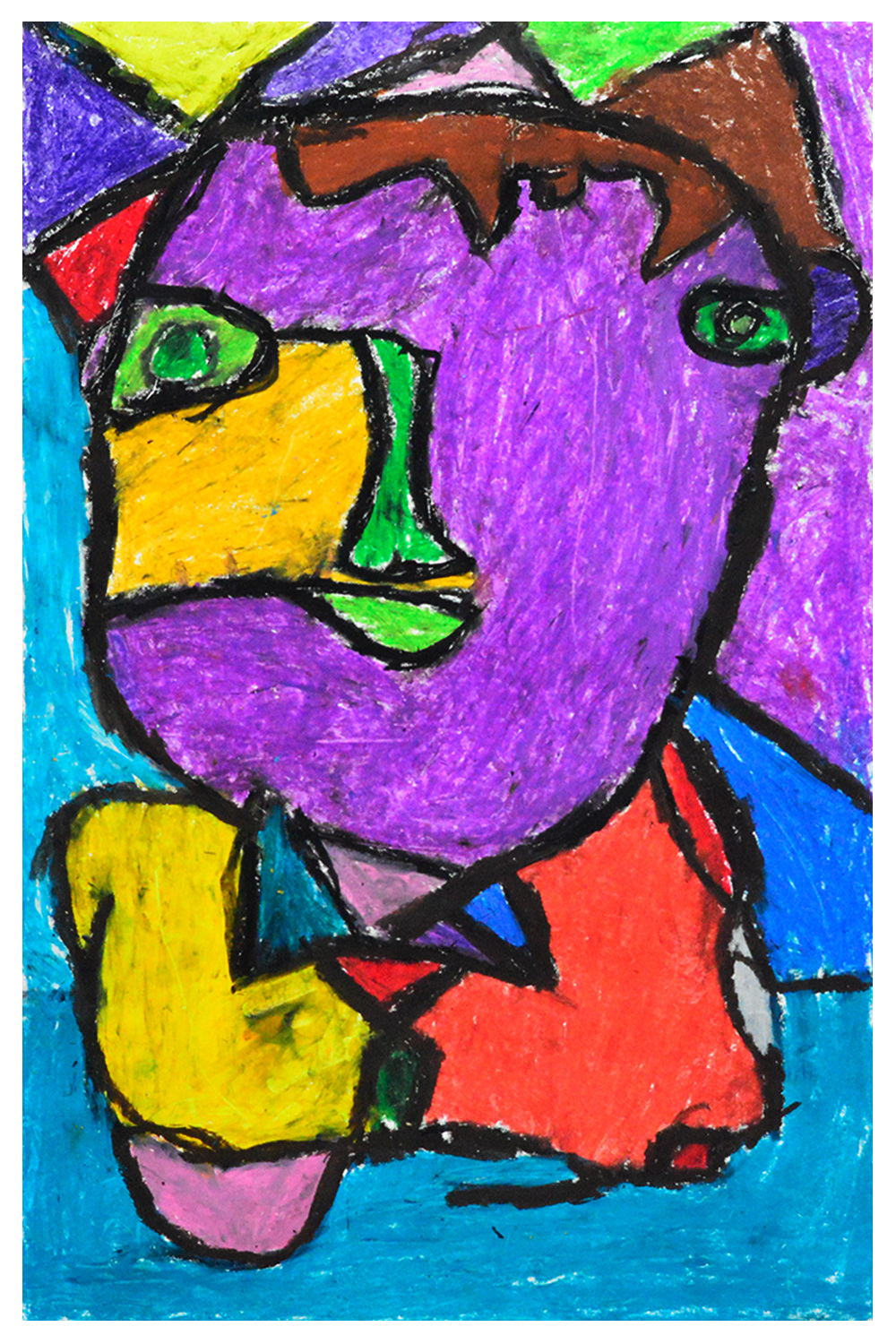 3rd & 4th Grade | Cubism Self Portrait - Fred Lee