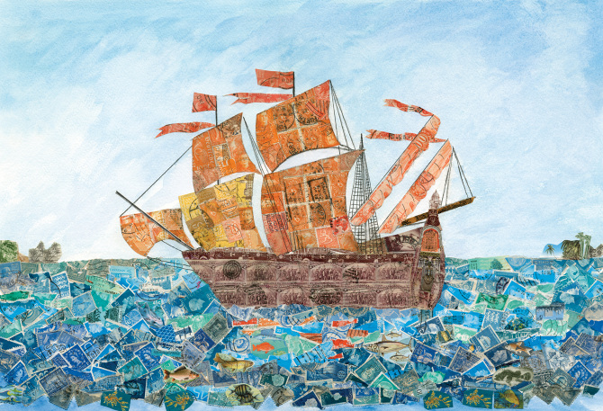 Ships - Rachel Markwick - Fine art & collage