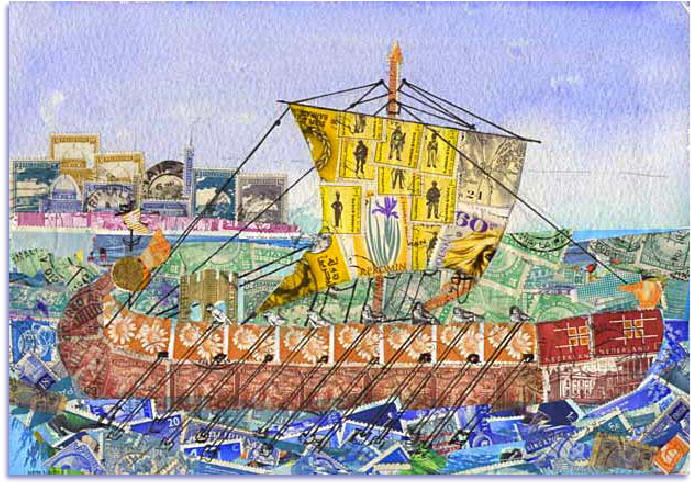 Ships - Rachel Markwick - Fine art & collage