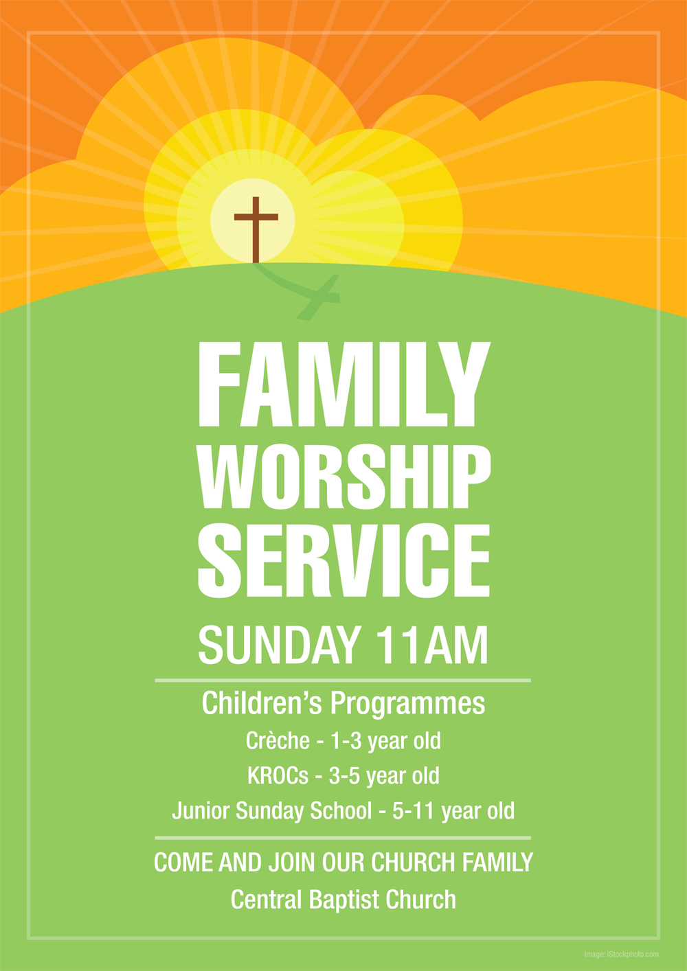 Central Baptist Church Worship Poster Design - Xi Wang Portfolio