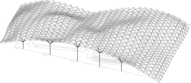 Sports hall roof structure - Power Architecture
