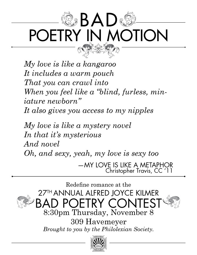 Kilmer Bad Poetry Contest Campaign - In the Making