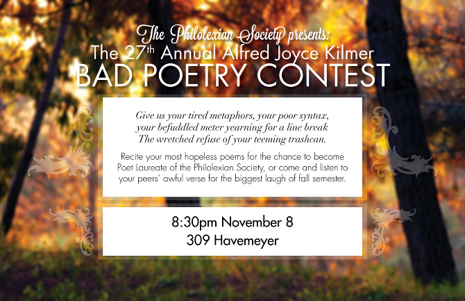 Kilmer Bad Poetry Contest Campaign - In the Making