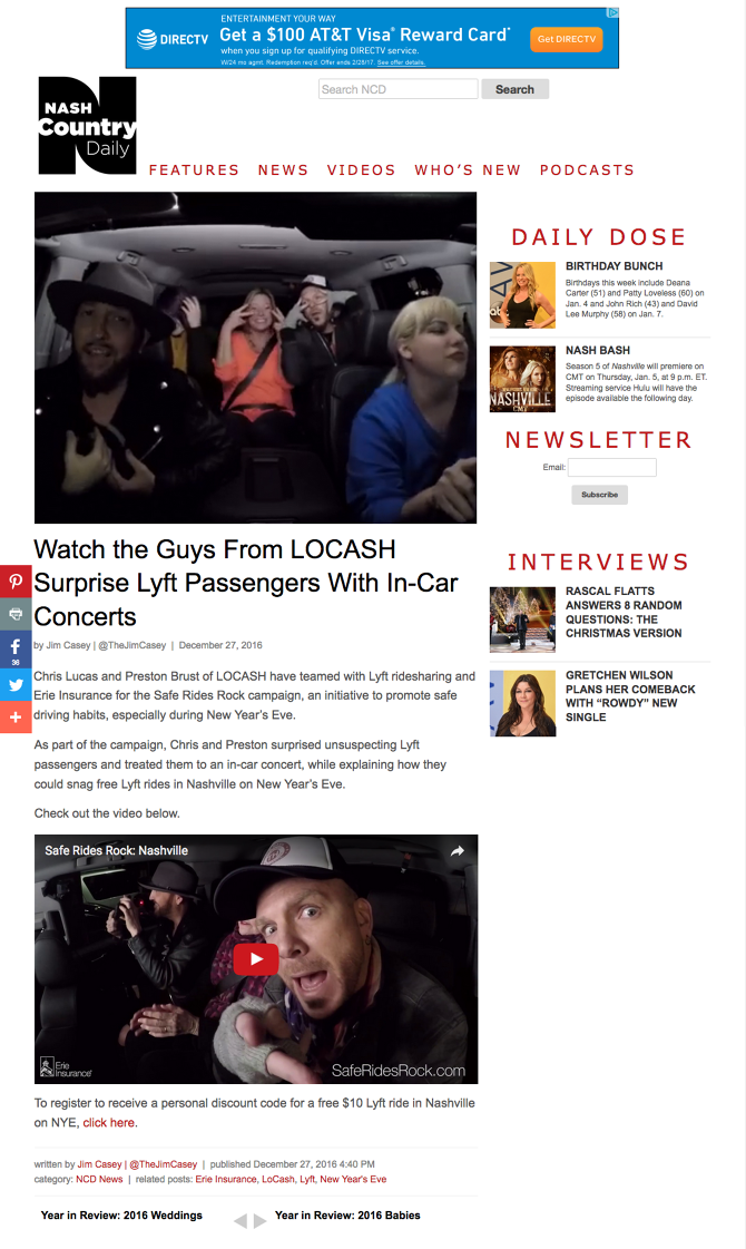 Client: Erie Insurance Safe Rides Rock - Ben Applebaum