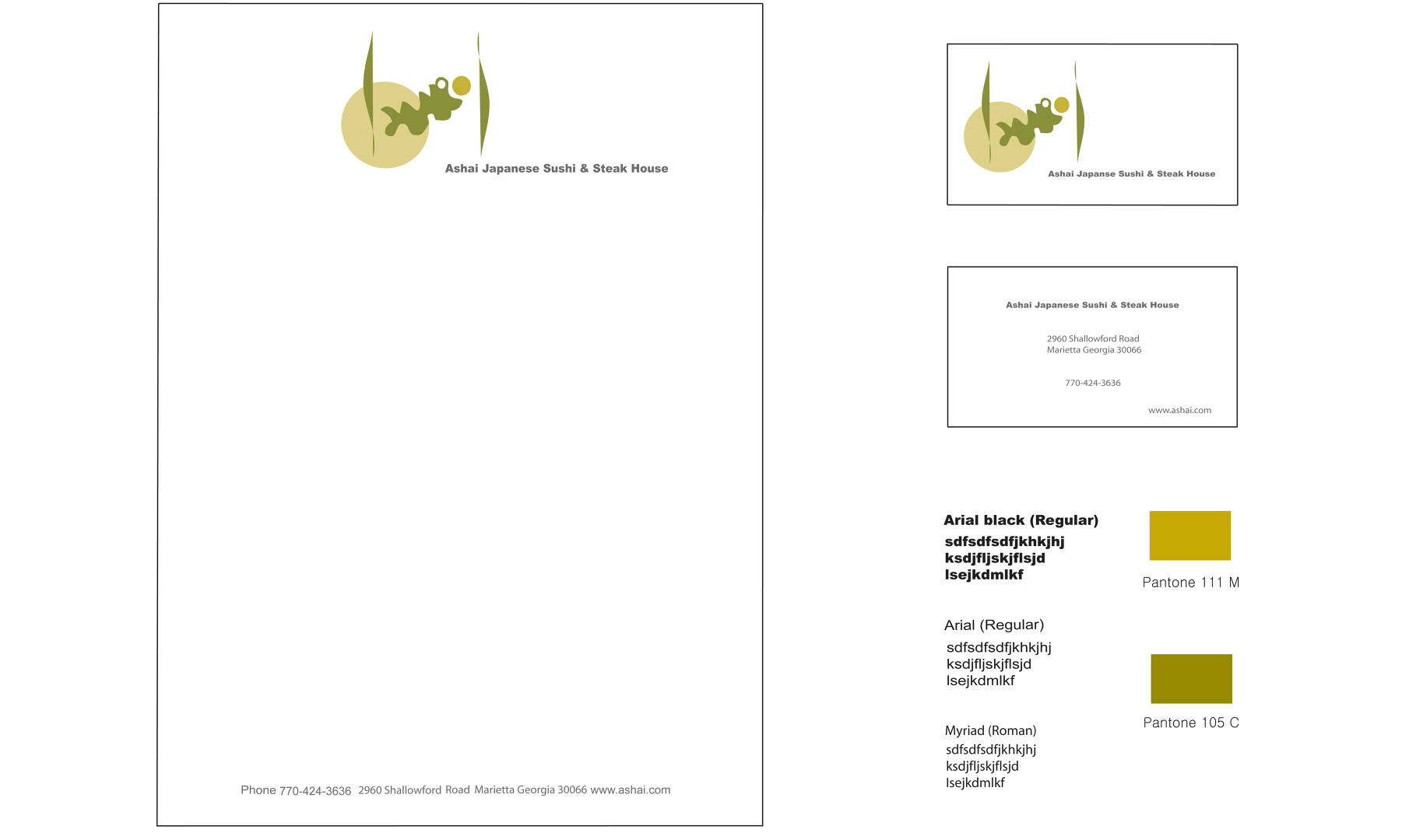 'Ahai" Japanase restaurant logo deisgn & stationary - Minaeson