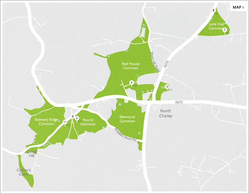 Chailey Commons Map - Corresponding Landscapes