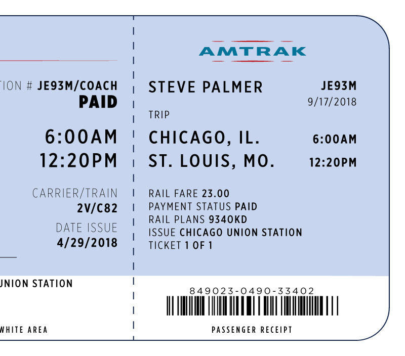 Amtrak Ticket - Alex Ha