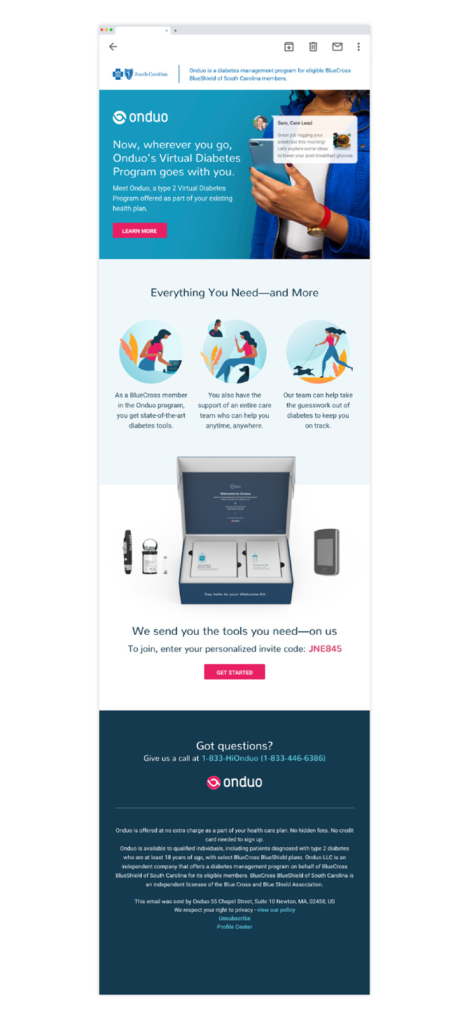 Onduo Email Samples - BROOK GRFFIN | Art Director & Designer