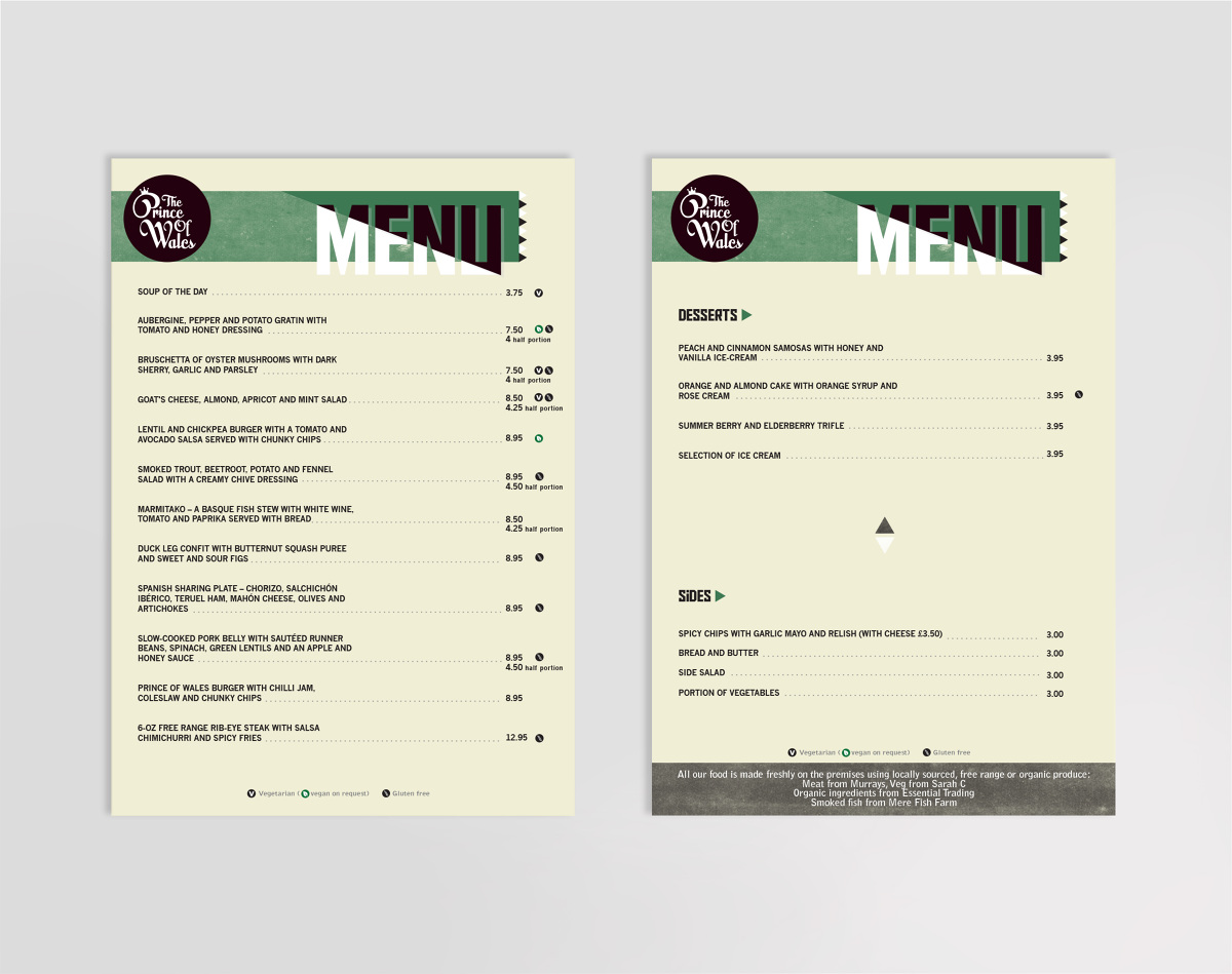 POW Menu Design - Lissy Morse