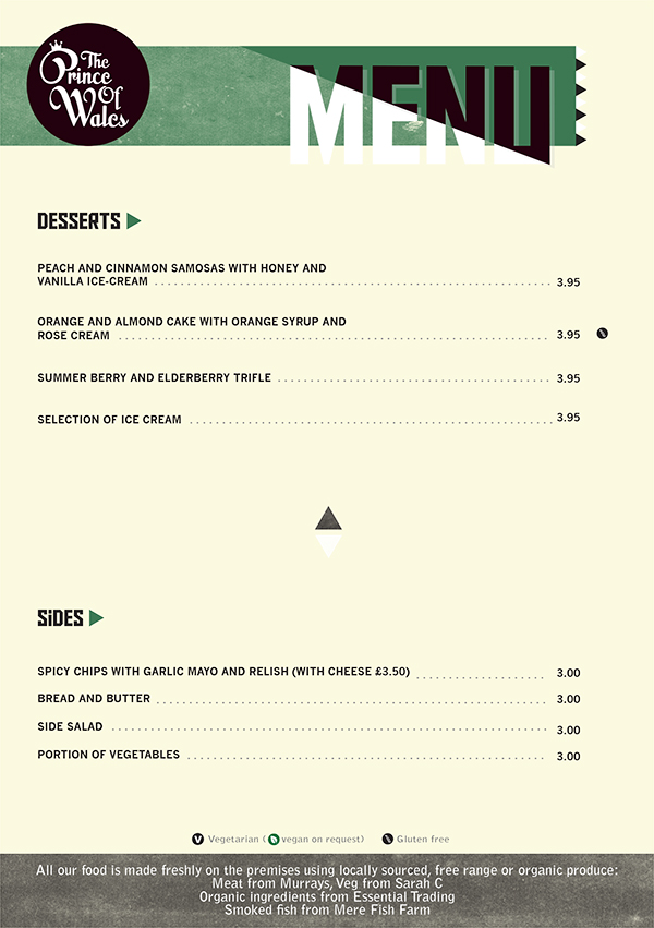 POW Menu Design - Lissy Morse
