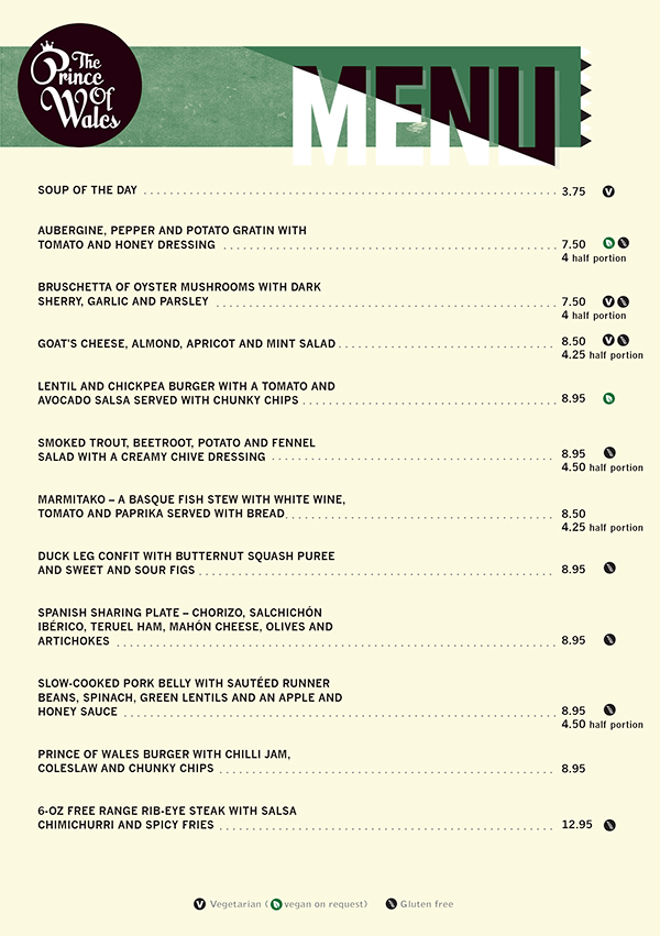 POW Menu Design - Lissy Morse