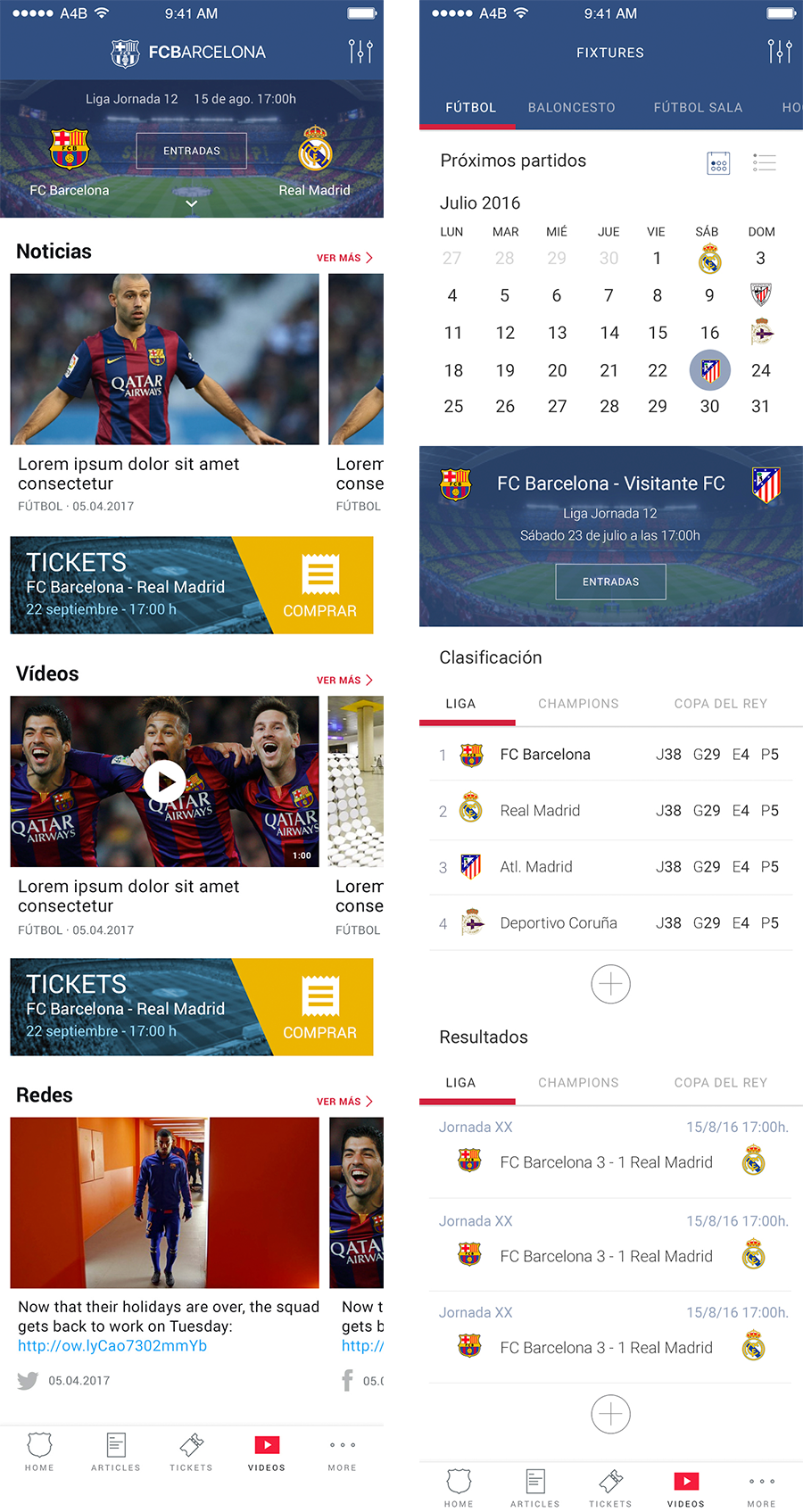 FC Barcelona - App Oficial - Pablo Díaz | UX - UI - Research