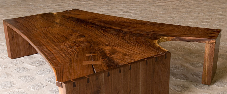 Walnut Crotch Table - Stephen Evans Furniture