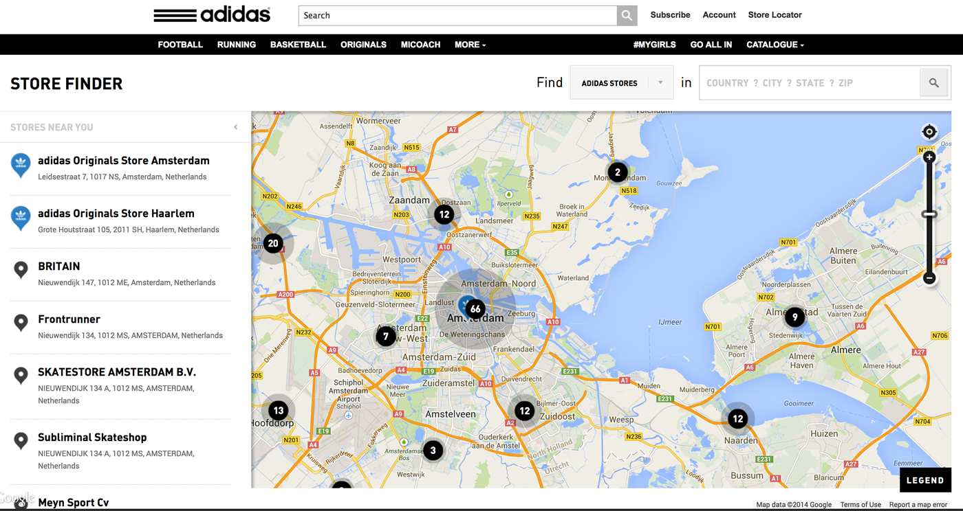 adidas Store Finder - uxstateofmind