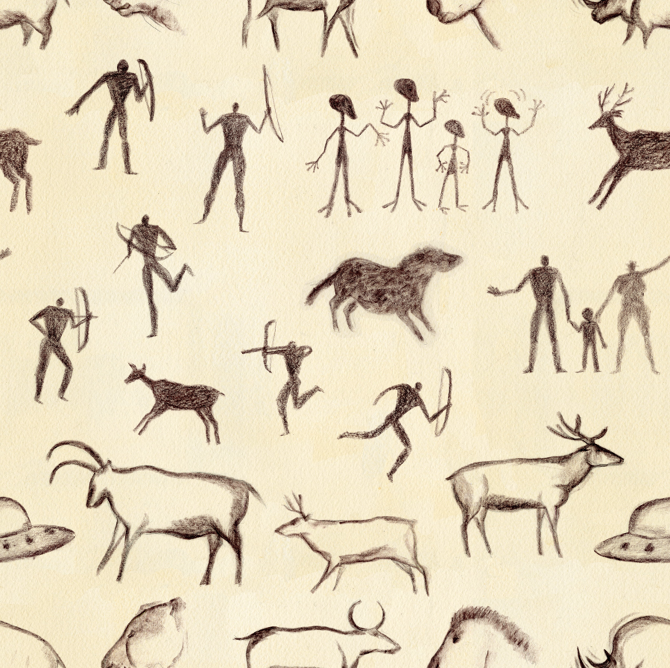 Cave Painting Pattern - Sayada Ramdial Illustration