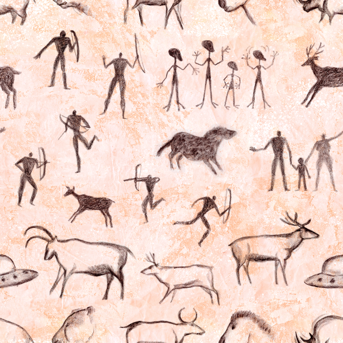 Cave Painting Pattern - Sayada Ramdial Illustration