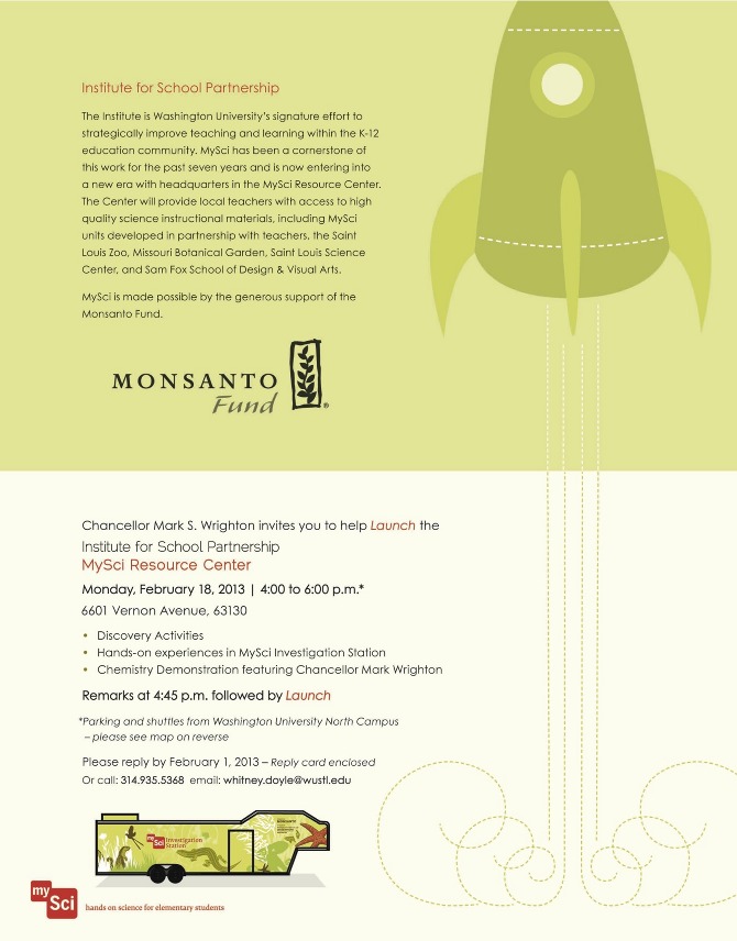 MySci Resource Center Launch Invitation - E.M. Roper