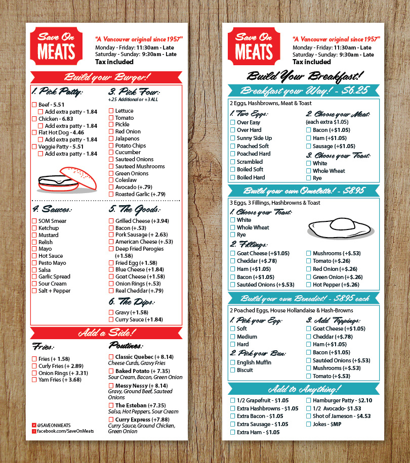 Save On Meats: Menu - robertqueton