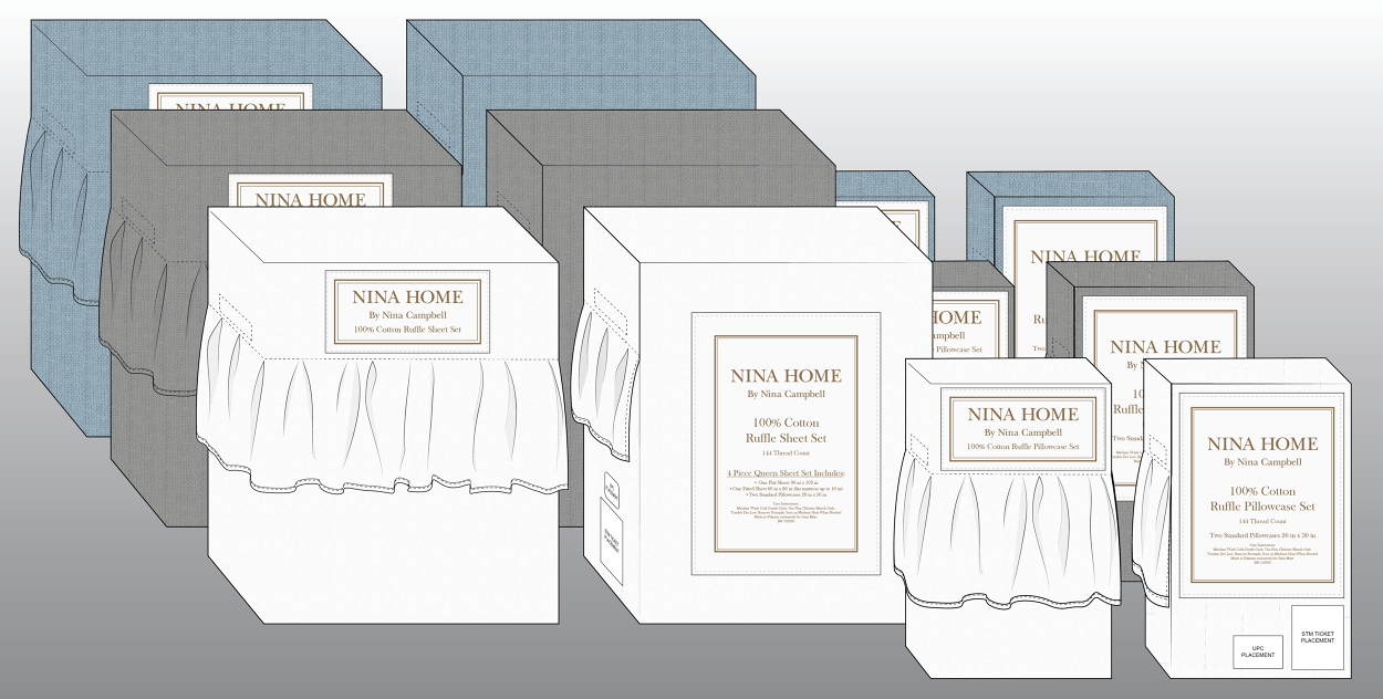 Ruffle Sheet Set Packaging - aaronclazar
