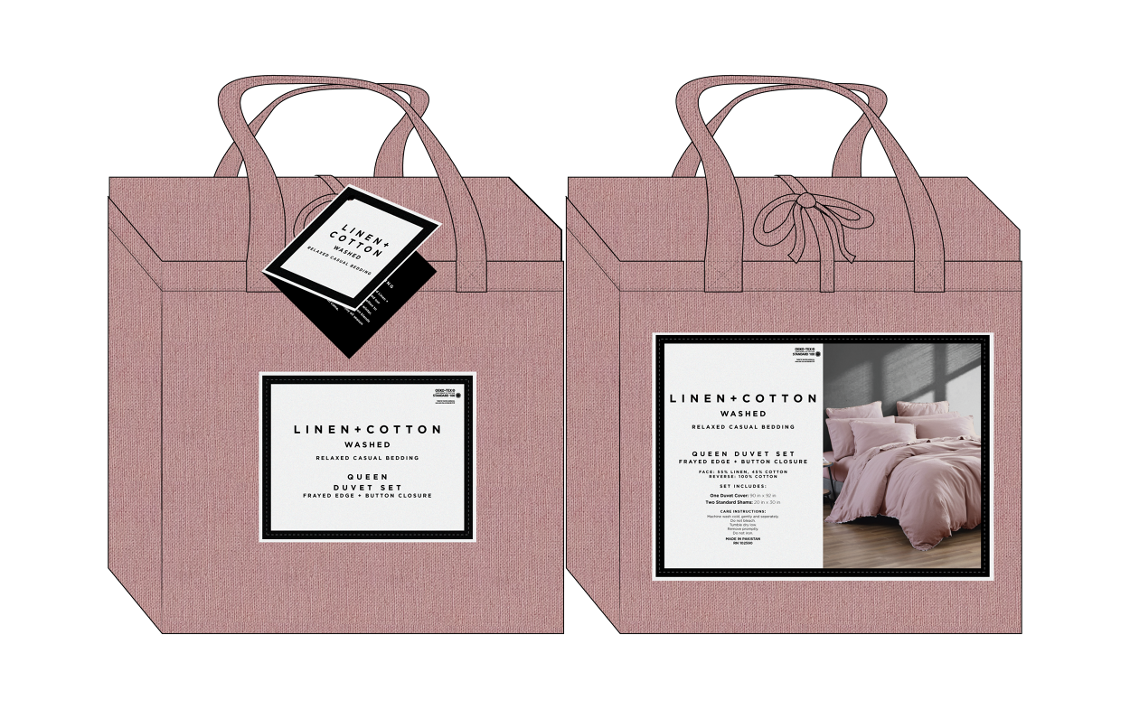 Linen + Cotton bedding packaging for HomeGoods - aaronclazar