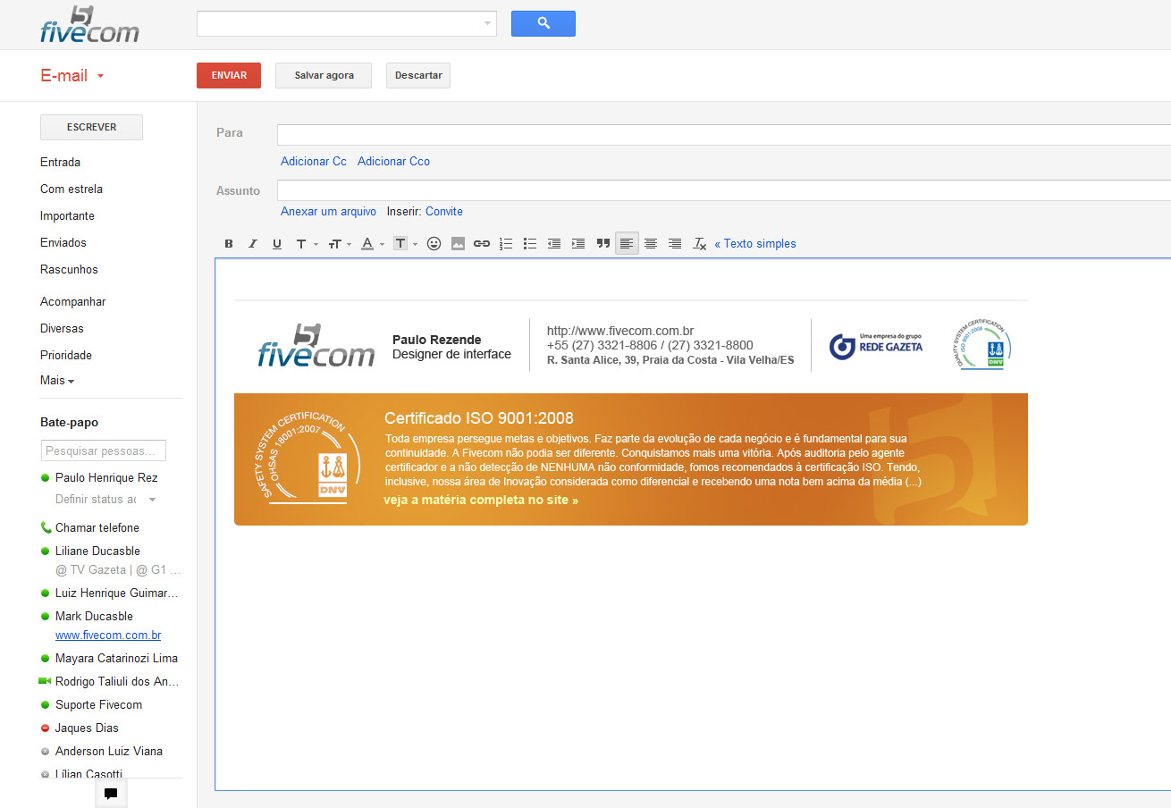 Assinaturas de E-mail em HTML - Paulo Rezende