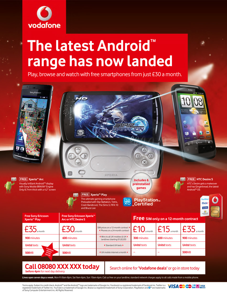 Vodafone magazine insert advertisement - Baseline Grid