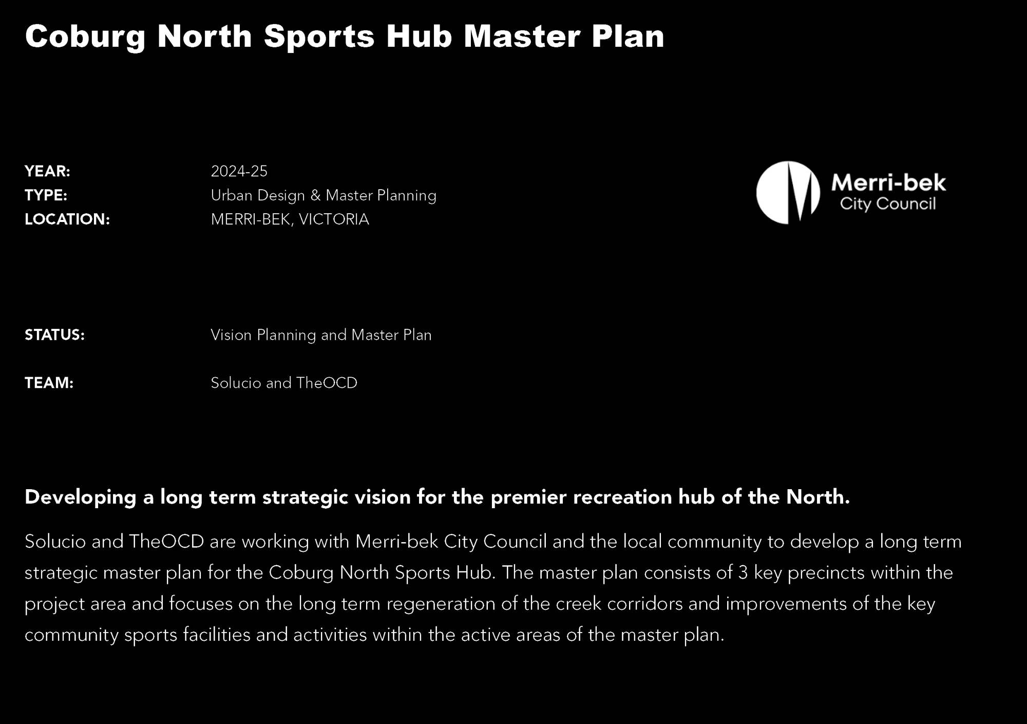 COBURG NORTH SPORTS HUB MASTER PLAN - O-C-D