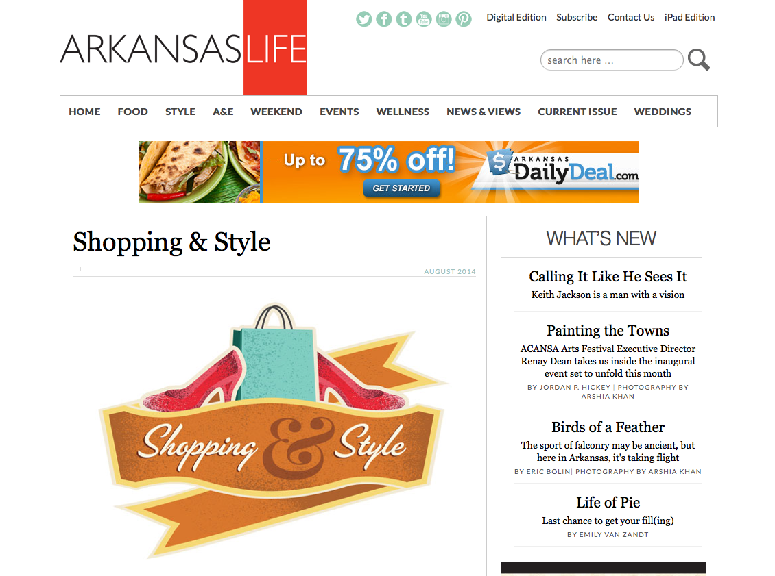 Arkansas Life Magazine - August 2014 - Stricklandesigns
