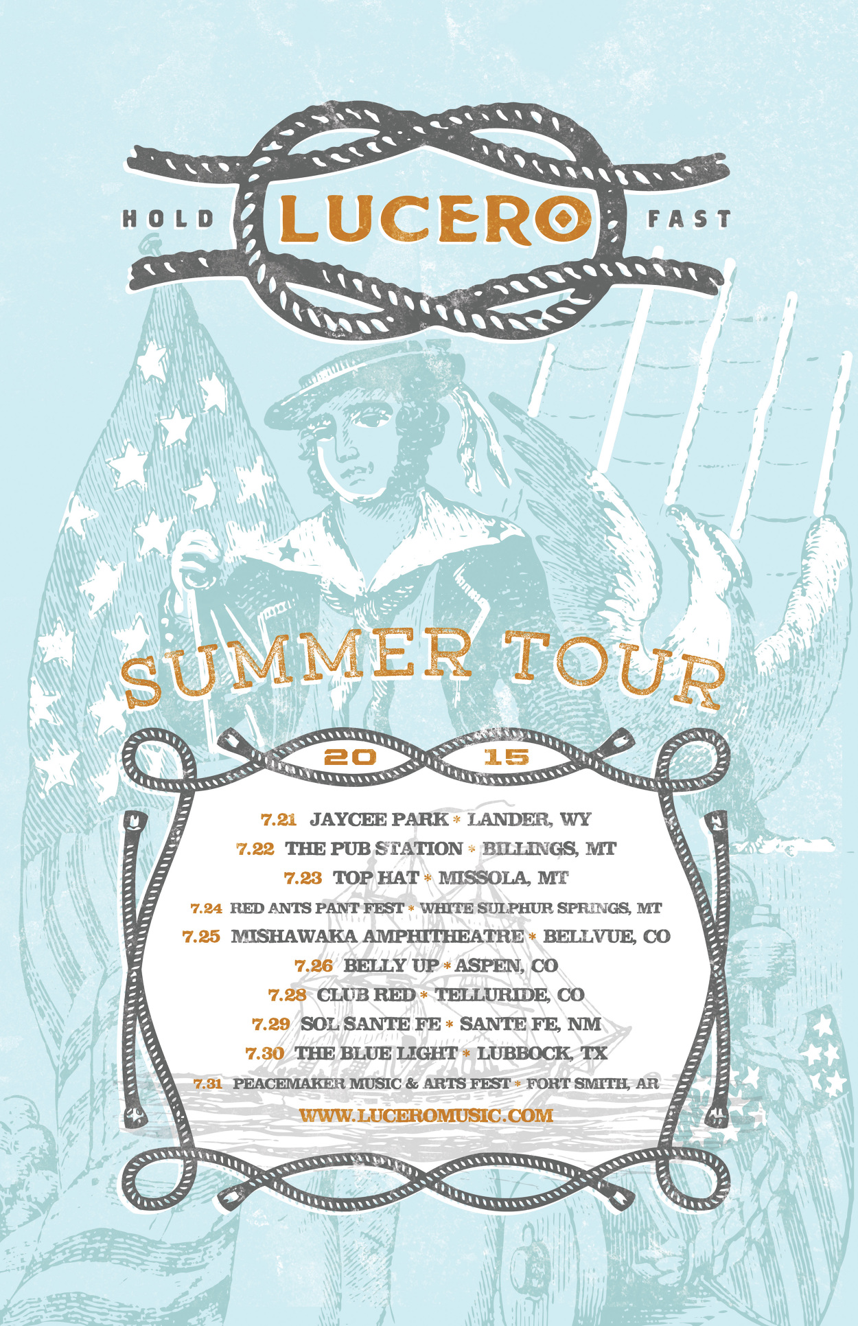 Lucero Summer Tour 2015 Poster - Stricklandesigns