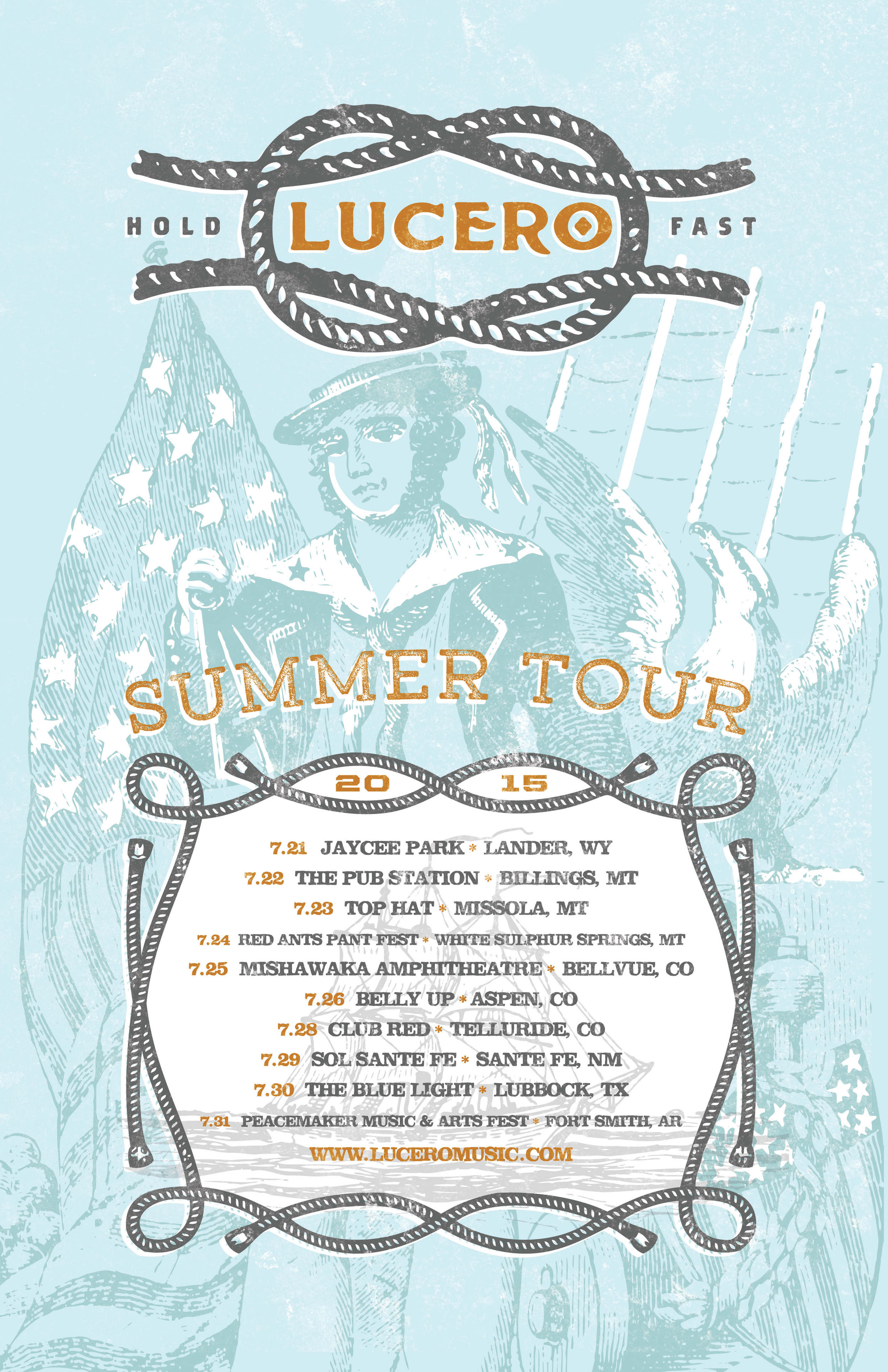 Lucero Summer Tour 2015 Poster - Stricklandesigns