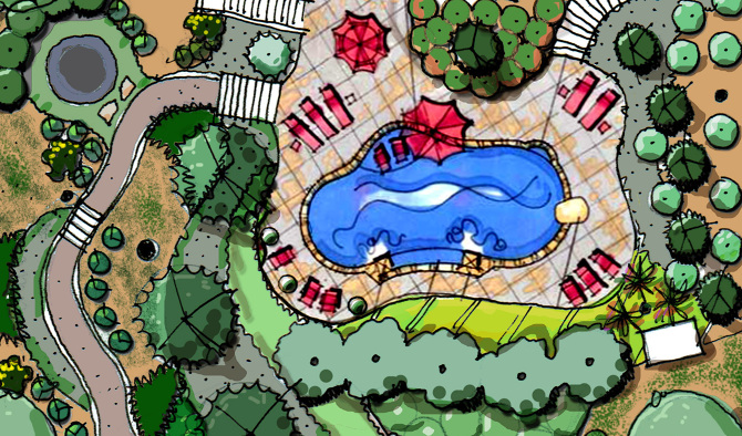 Pool Landscape Masterplan- Atlanta - P r o s p e c t D e s i g n C o
